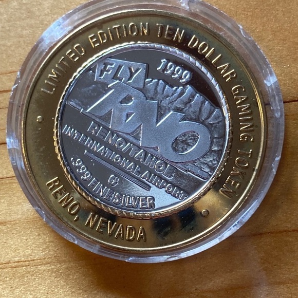 reno | Other | Limited Edition Reno 999 Silver Gold Plated Gaming Token ...